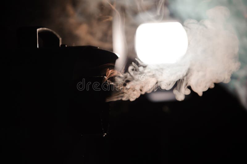 Lights in Smoke, Studio Lights Shining through the Smoke Stock Image ...