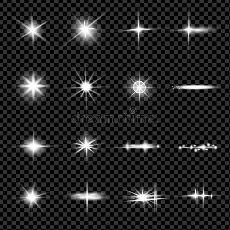 Lights Sparkles Isolated. Vector Illustration of Glowing Lens Flares ...