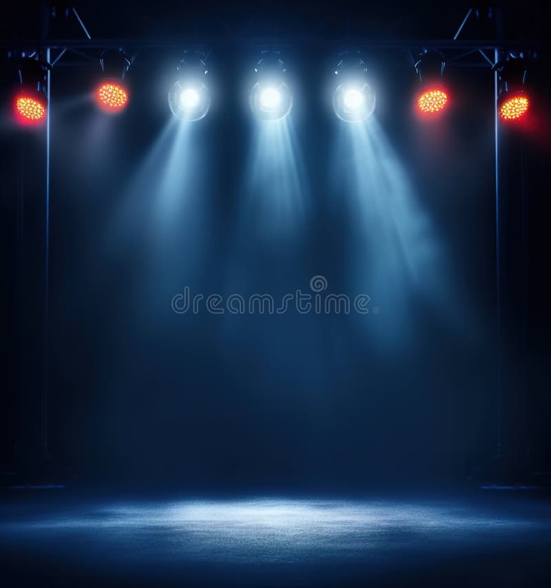 Lights on Stage. Spotlight Shines on the Stage. Spot Lighting on the ...