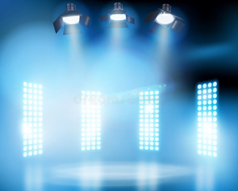 Lights on the Stage. Vector Illustration. Stock Vector - Illustration ...