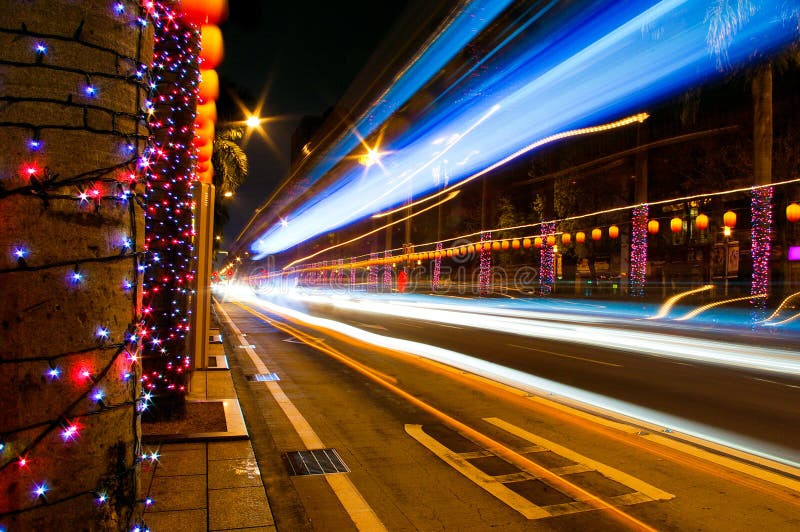 Lights stream stock photo. Image of exposure, asia, blue - 10540406