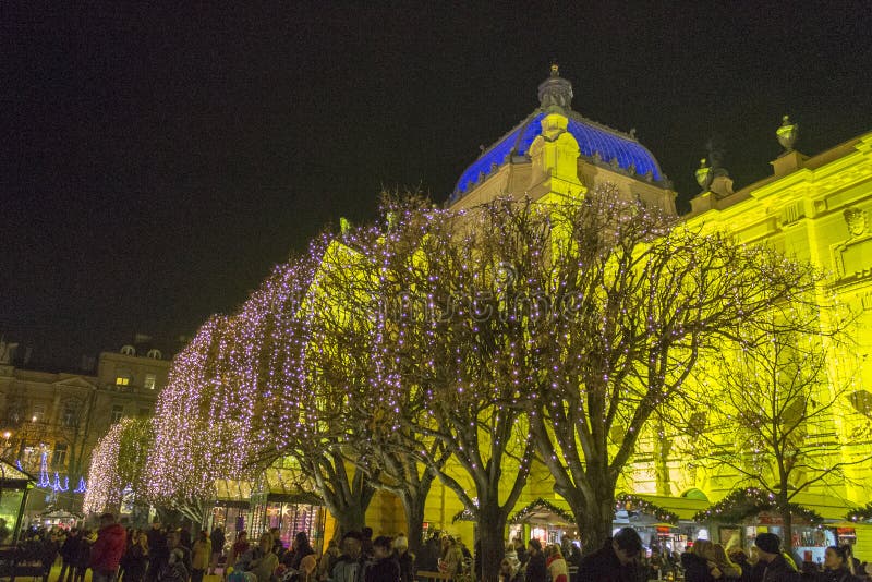 Lights on a Street at Advent Editorial Stock Photo - Image of europe ...