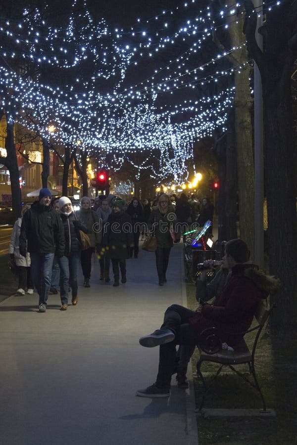 Lights on a Street at Advent Editorial Photo - Image of christmas ...