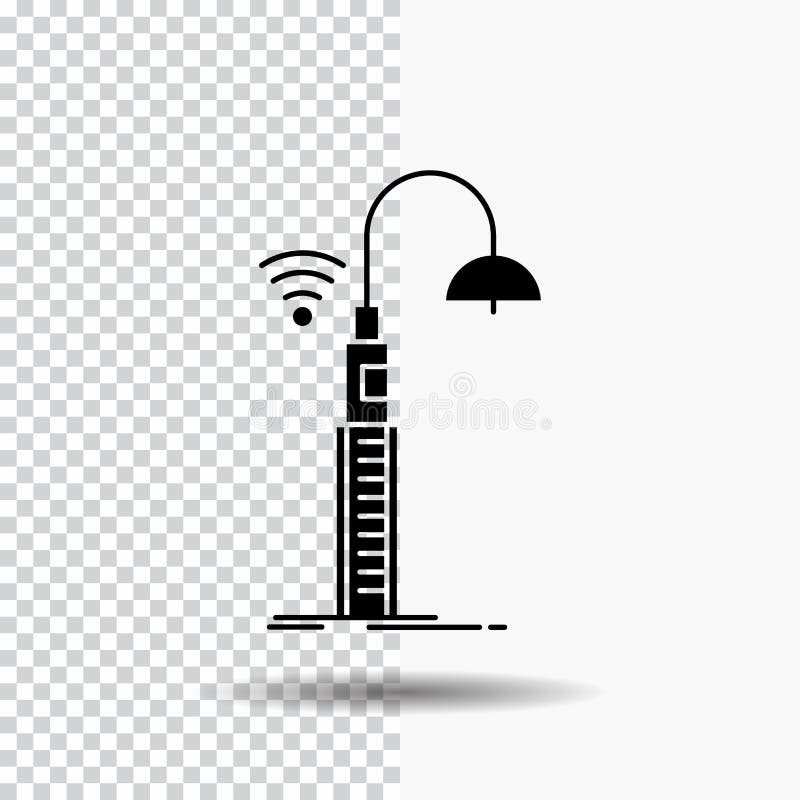Lights, Street, Wifi, Smart, Technology Glyph Icon on Transparent ...