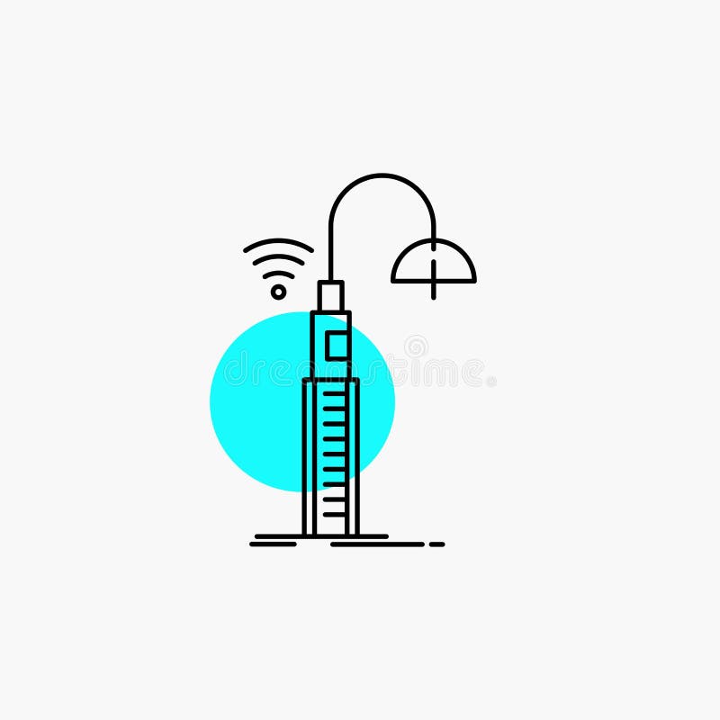 Lights, Street, Wifi, Smart, Technology Line Icon Stock Vector ...