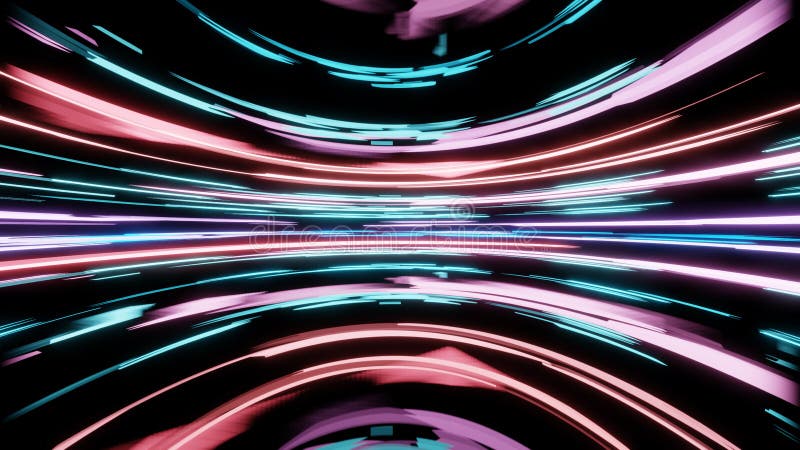 Lights and Stripes Moving Fast Over Dark Background Stock Illustration ...