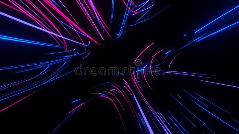 Lights and Stripes Moving Fast Over Dark Background Stock Illustration ...