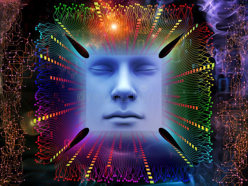 Lights of Super Human AI stock illustration. Illustration of individual ...