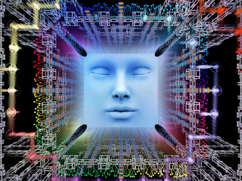 Lights of Super Human AI stock illustration. Illustration of design ...