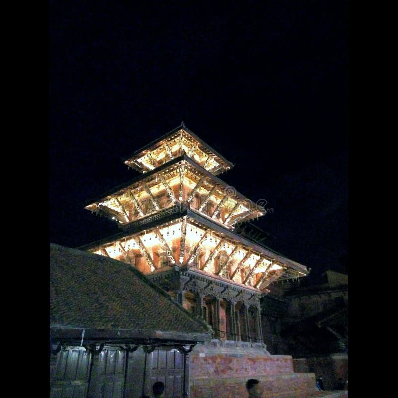 Lights in the Temple at Night Stock Image - Image of lights, holy ...