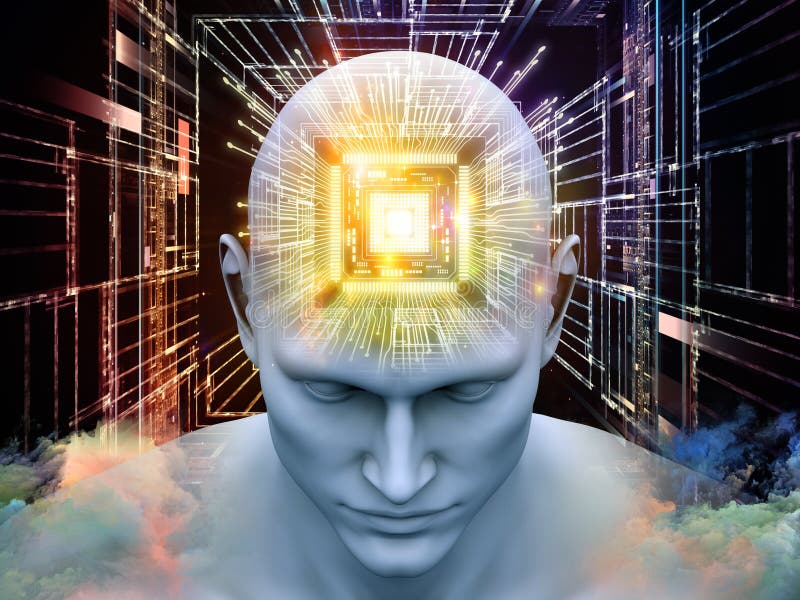 Lights of Thinking stock illustration. Illustration of brain - 108608240