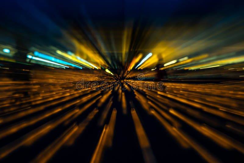 Lights Trail Using Zoom Techniques Stock Image - Image of blur, laser ...