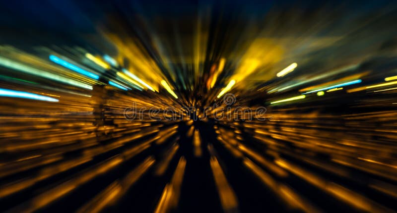 Lights Trail Using Zoom Techniques Stock Image - Image of colours ...