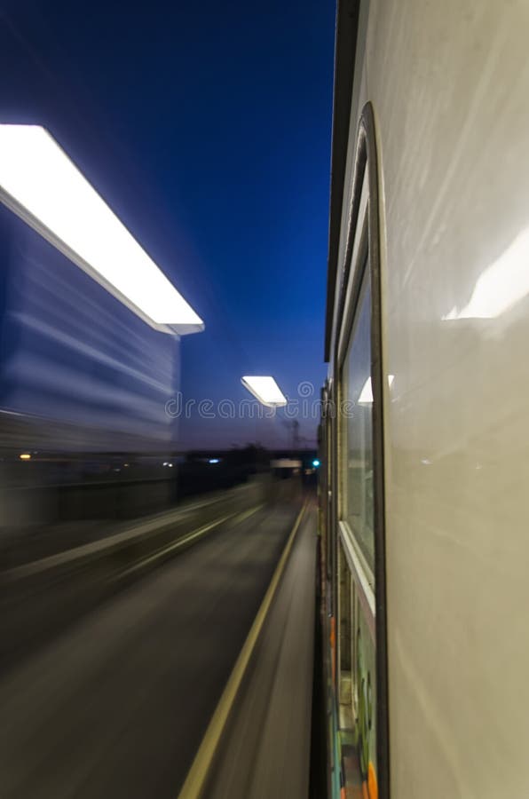 Lights from a Train at Full Speed Stock Image - Image of journey ...