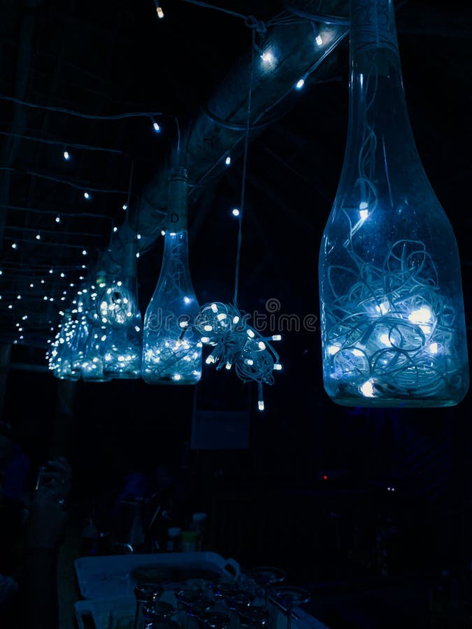 Lights Under Using Waste Bottle Stock Photo - Image of lights, waste ...