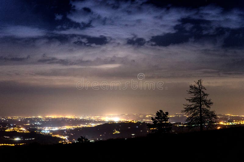 Lights in the valley stock photo. Image of background - 96591324