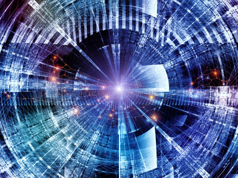 Lights of the Virtual Space Stock Illustration - Illustration of ...