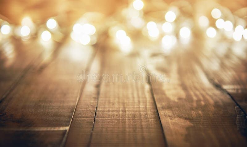 Lights on Wooden Rustic Background Stock Image - Image of board ...