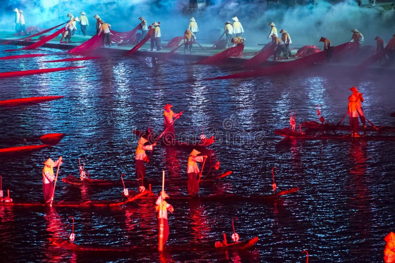 Light Show Lui Sanjie, Yangshuo , China Editorial Stock Image - Image ...