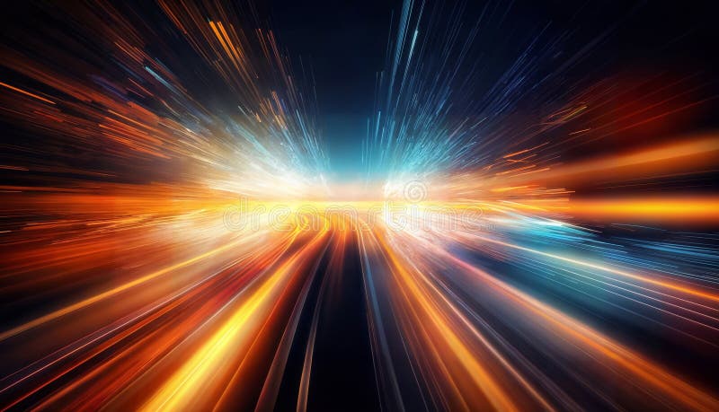 Lightspeed Warp: Quantum Leap through Darkness, Generative Ai Stock ...