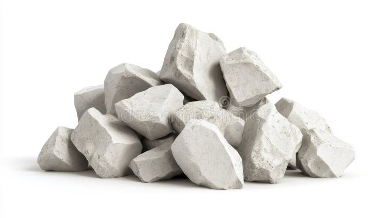 Lightweight Concrete Rocks Pile Isolated on White Background Stock ...