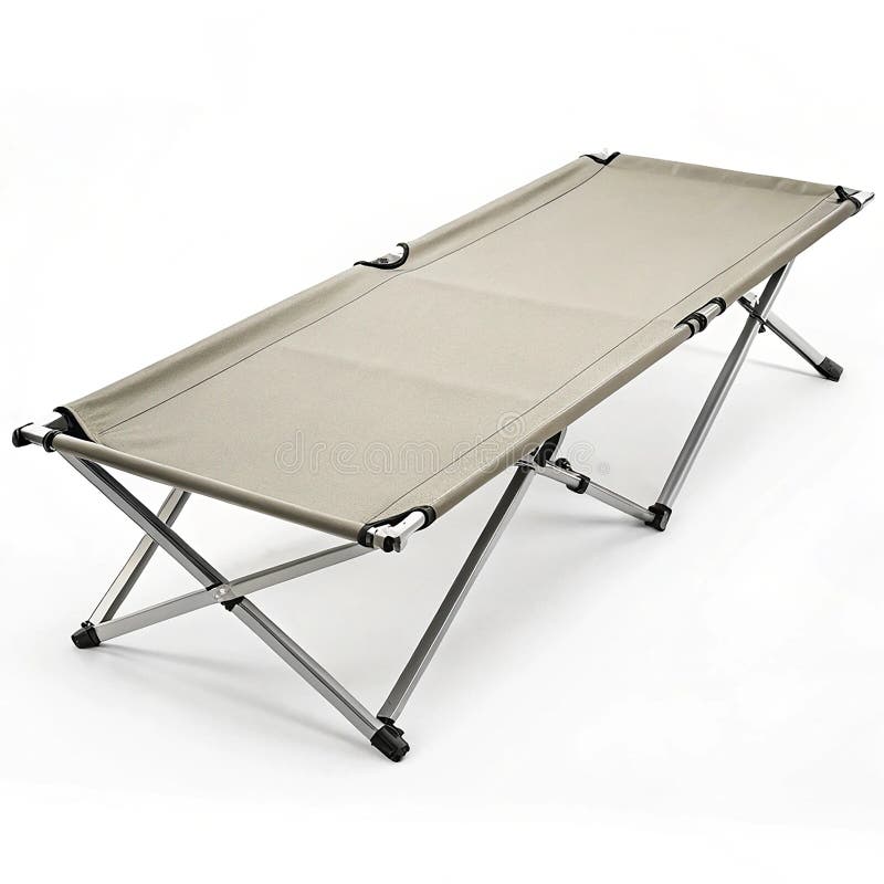 Lightweight Folding Camping Cot Stock Illustration - Illustration of ...