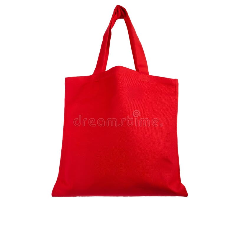 Lightweight Red Reusable Shopping Bag Levitating, Clean Background with ...