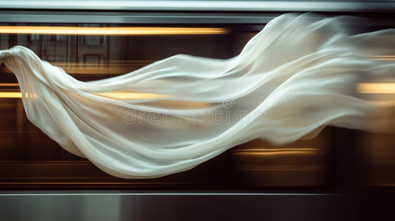 Lightweight Scarf Caught in Subway Doors of a Busy Urban Transit System ...