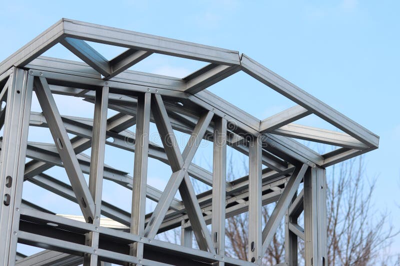 Lightweight Steel Thin Walled Structures Frames Warehouses Stock Photos ...