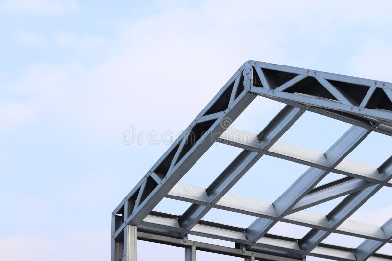 Structure of a Steel Frame for Construction Against the Sky Stock Image ...
