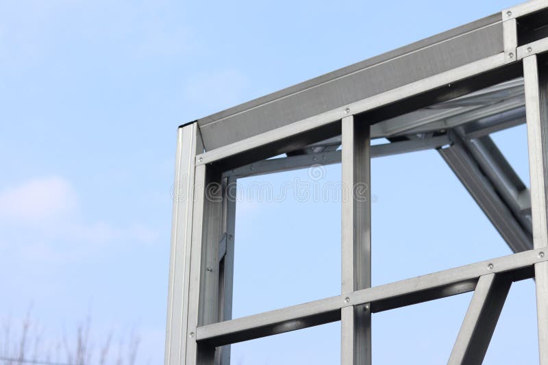 Structure of a Steel Frame for Construction Against the Sky Stock Photo ...