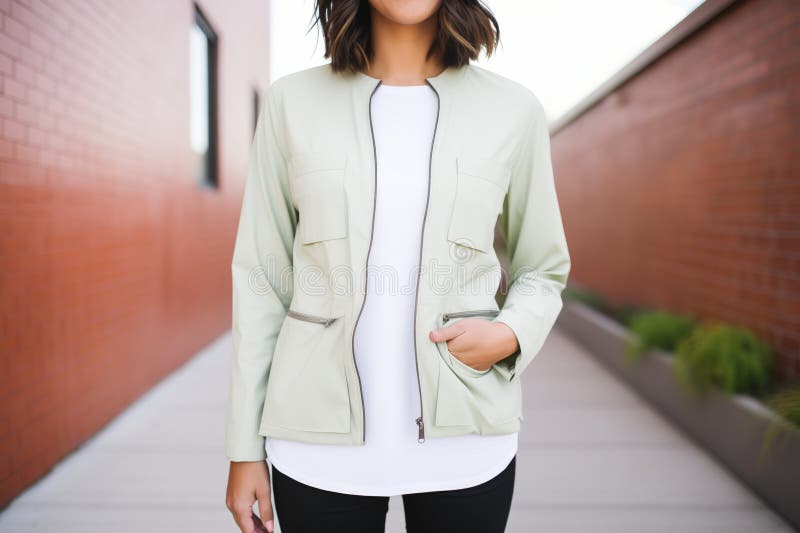 Lightweight Utility Jacket with Pockets by the Front Door Stock ...