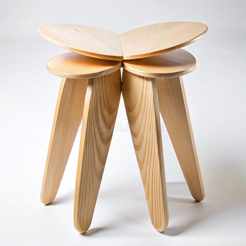 Lightweight Wooden Butterfly Stool with Stackable Design Stock ...