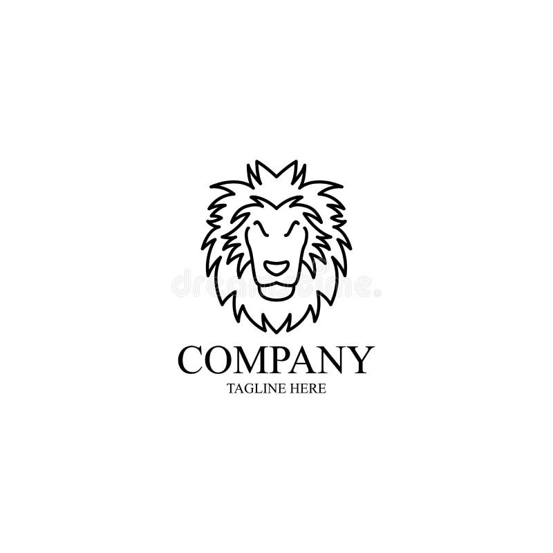 Ligne Art Style Lion Logo Simple Design Illustration de Vecteur ...