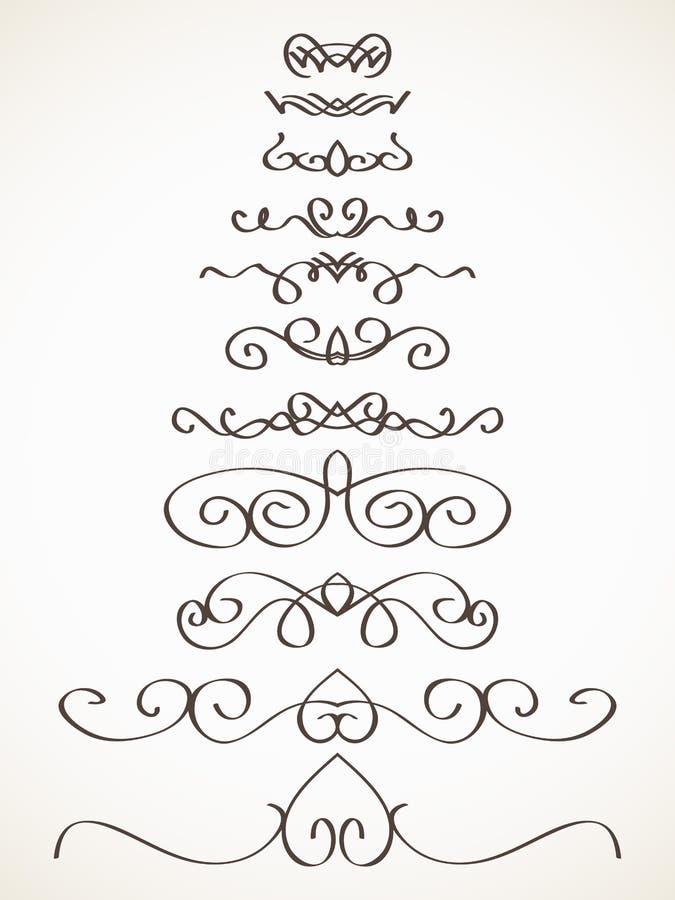 Ligne Calligraphique Ornementale Illustration de Vecteur - Illustration ...