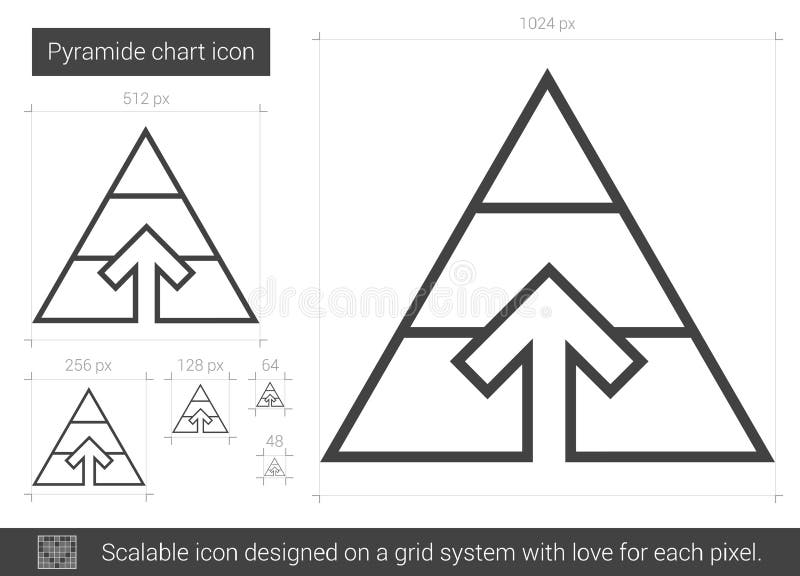 Ligne De Diagramme De Pyramide Icône Illustration de Vecteur - Illustration du accomplissement ...