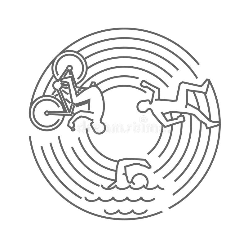 Ligne De Vecteur Concept De Construction Pour Le Triathlon Illustration ...