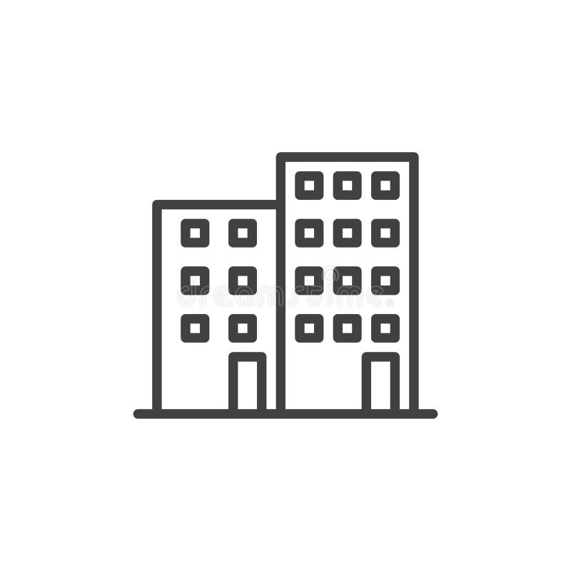 Ligne Icône D'immeuble De Bureaux Illustration de Vecteur ...