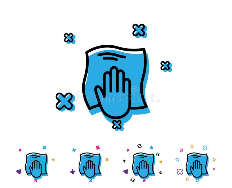 Ligne Icône De Chiffon De Nettoyage Chiffon Avec Du Chiffon Vecteur ...