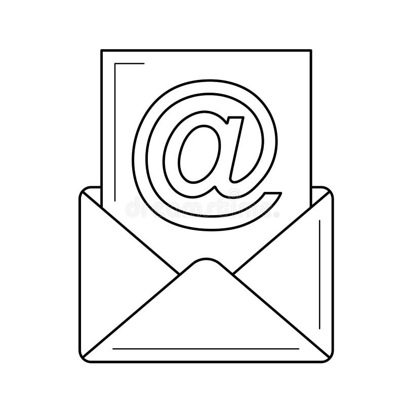 Ligne Icône De Courrier Entrant Illustration de Vecteur - Illustration ...