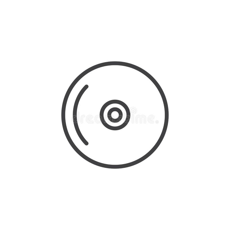 Ligne Icône De Disque Compact Illustration de Vecteur - Illustration of ...