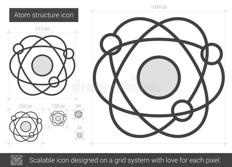 Ligne Icône De Structure D'atome Illustration de Vecteur - Illustration ...