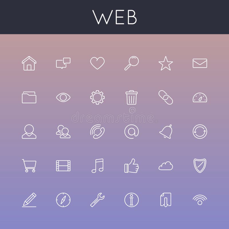 Ligne Icônes De Web De Vecteur Illustration de Vecteur - Illustration ...