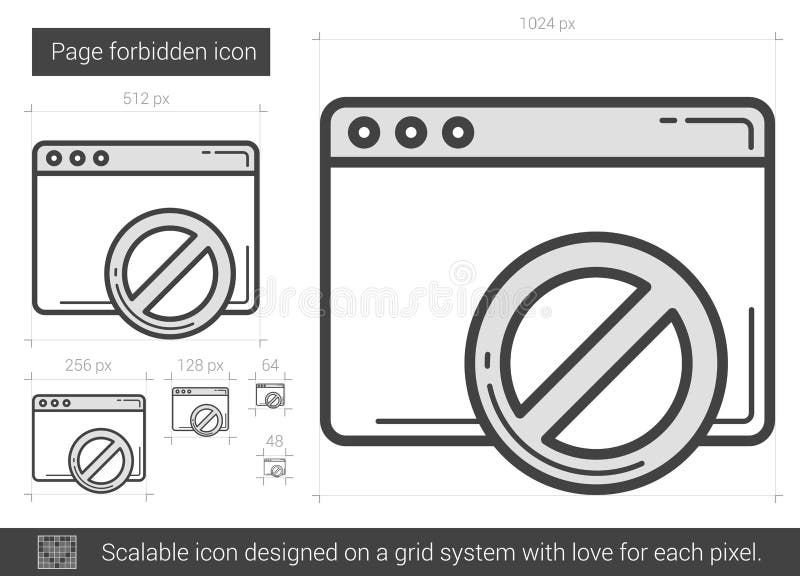 Ligne Interdite Par Page Icône Illustration de Vecteur - Illustration ...