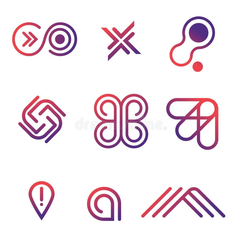 Ligne Logo D'icônes De Vecteur Illustration de Vecteur - Illustration ...