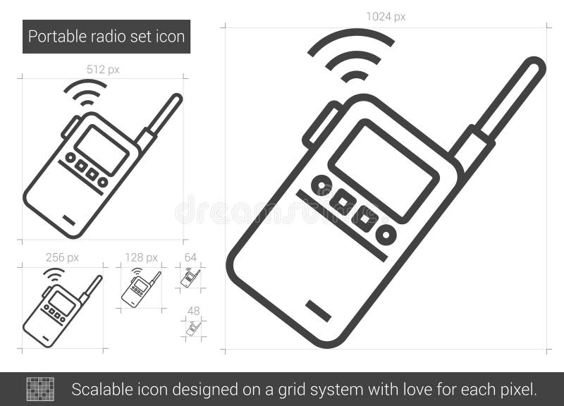 Ligne Portative Icône De Poste Radio Illustration de Vecteur ...