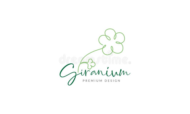 Lignes Logo Geranium Symbole Vectoriel Illustration Design Graphique ...