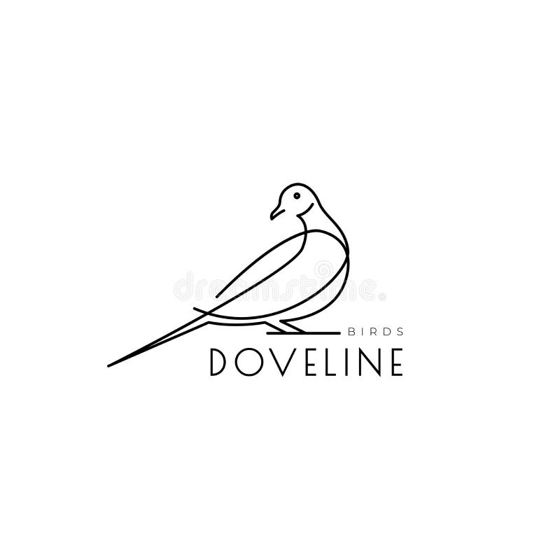 Lignes Minimalistes Art Colombe Logo Design Illustration de Vecteur ...