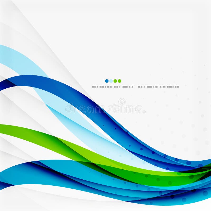 Ligne Vert-bleu Abstraite Moderne Collection D'en-tête Illustration de ...