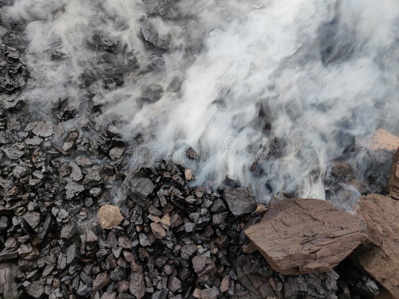 The Lignite Coal Spontaneous Combustion Stock Image - Image of carbon ...